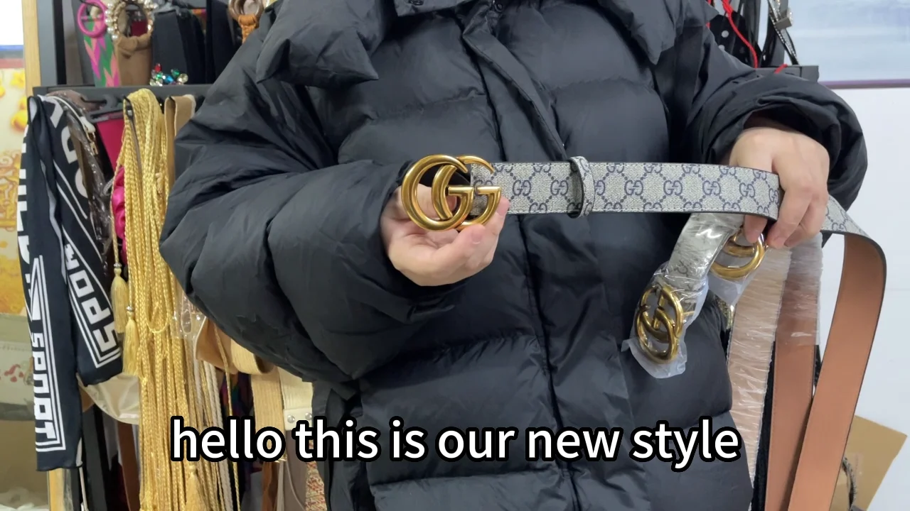 2024 New Men's Classic Letter V Buckle Leather Belt Automatic Buckle ...