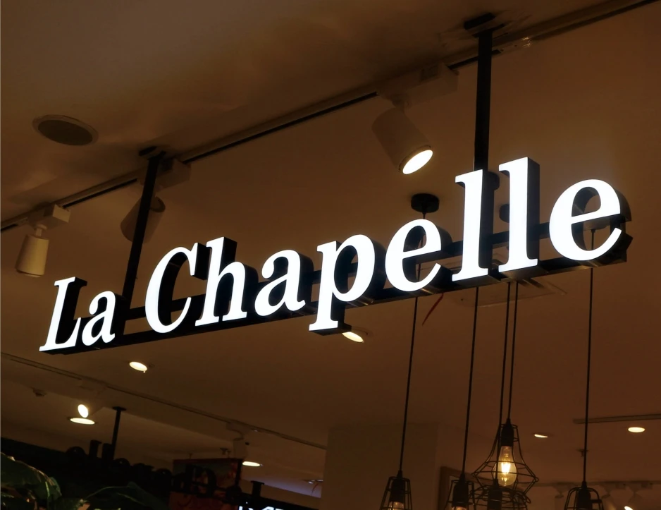 Metal 3d Billboards And Luminous Characters On The Back Of The Store ...