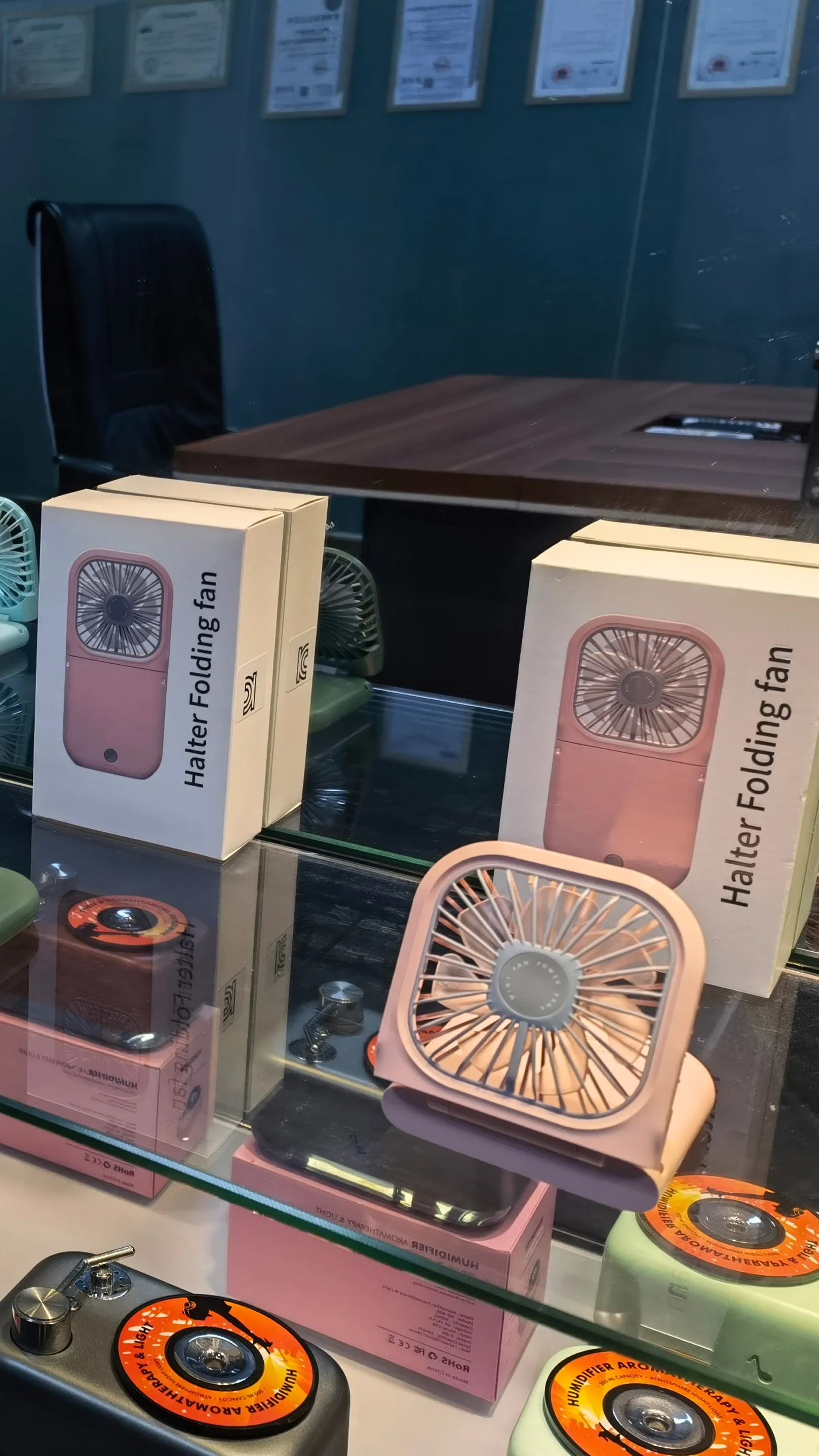 Mini Usb Humidifier Fan Led Light Rechargeable Portable Mini Handheld ...