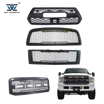 Super Duty Raptor Grill With Amber Led Lights Matte Black For Ford F250 ...