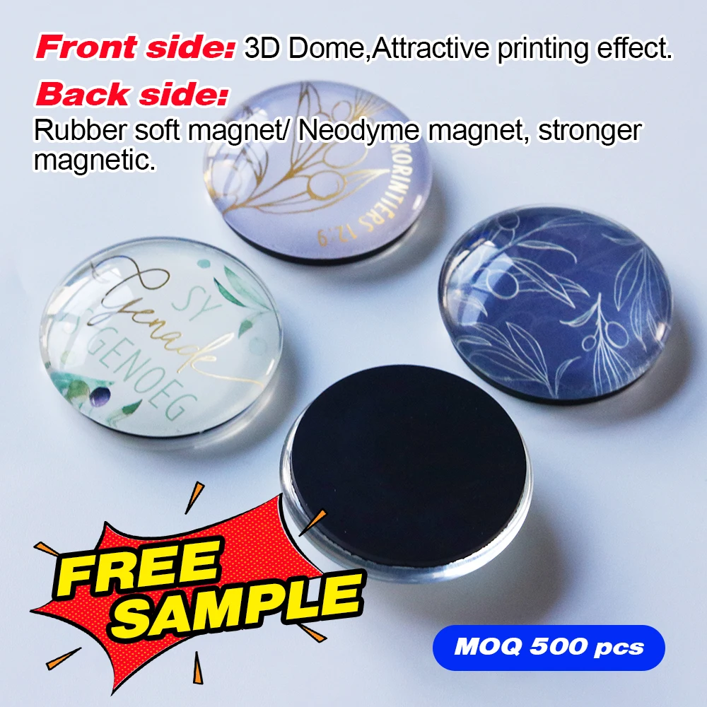 Dome Refrigerator Magnet Personalized Custom Logo Glass Fridge Magnets ...