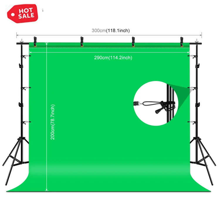 Puluz 2.9x2m Photo Studio Background Support Stand Backdrop Crossbar ...
