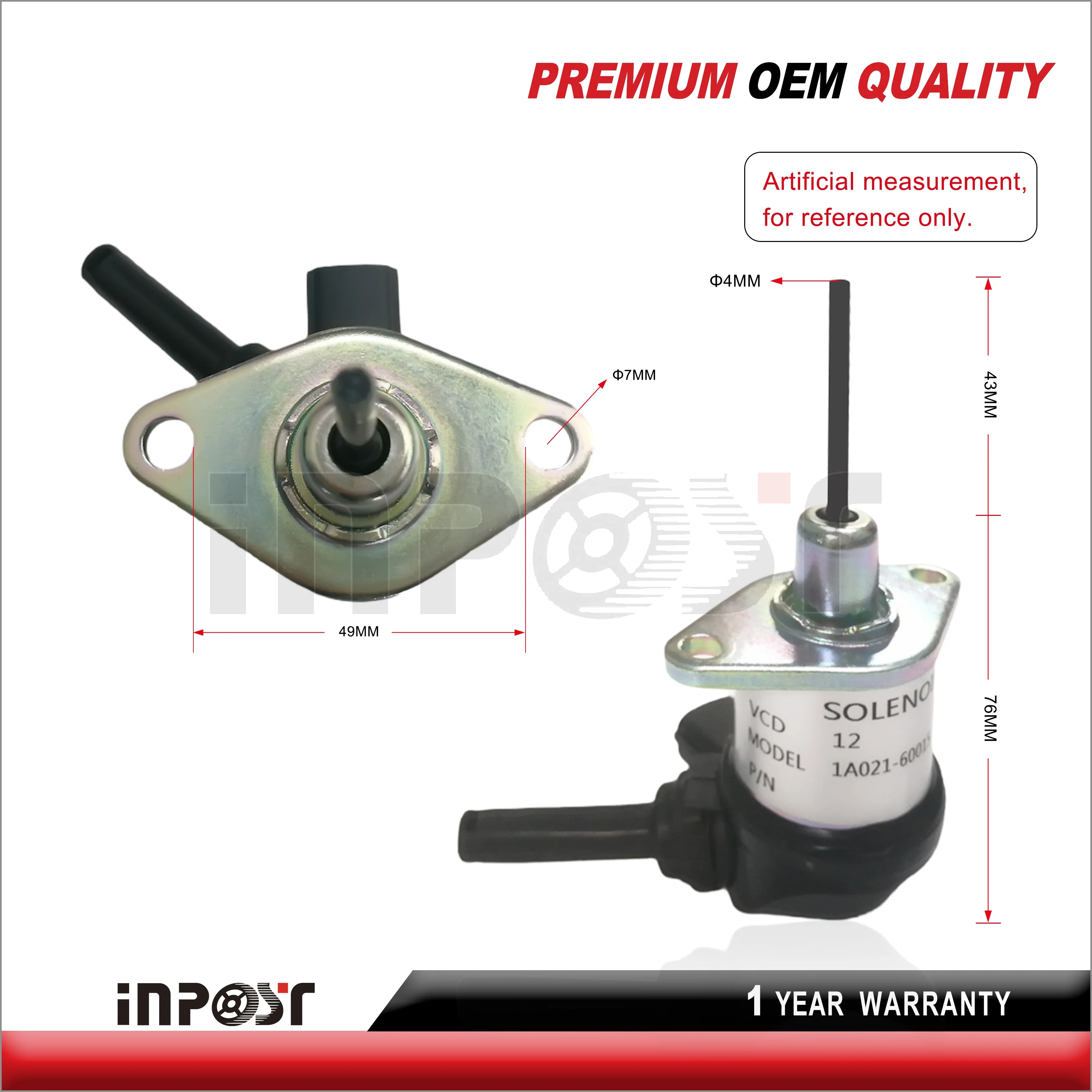 12V Engine Stop Solenoid 1A021-60010 1A021-60015 1A021-60013 1A021 ...