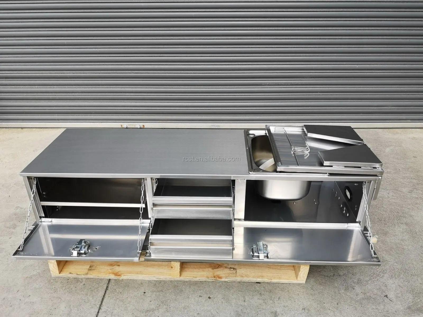 Stainless Steel Caravan Slide Out Kitchen Sink Bench Camper Trailer Kitchen
