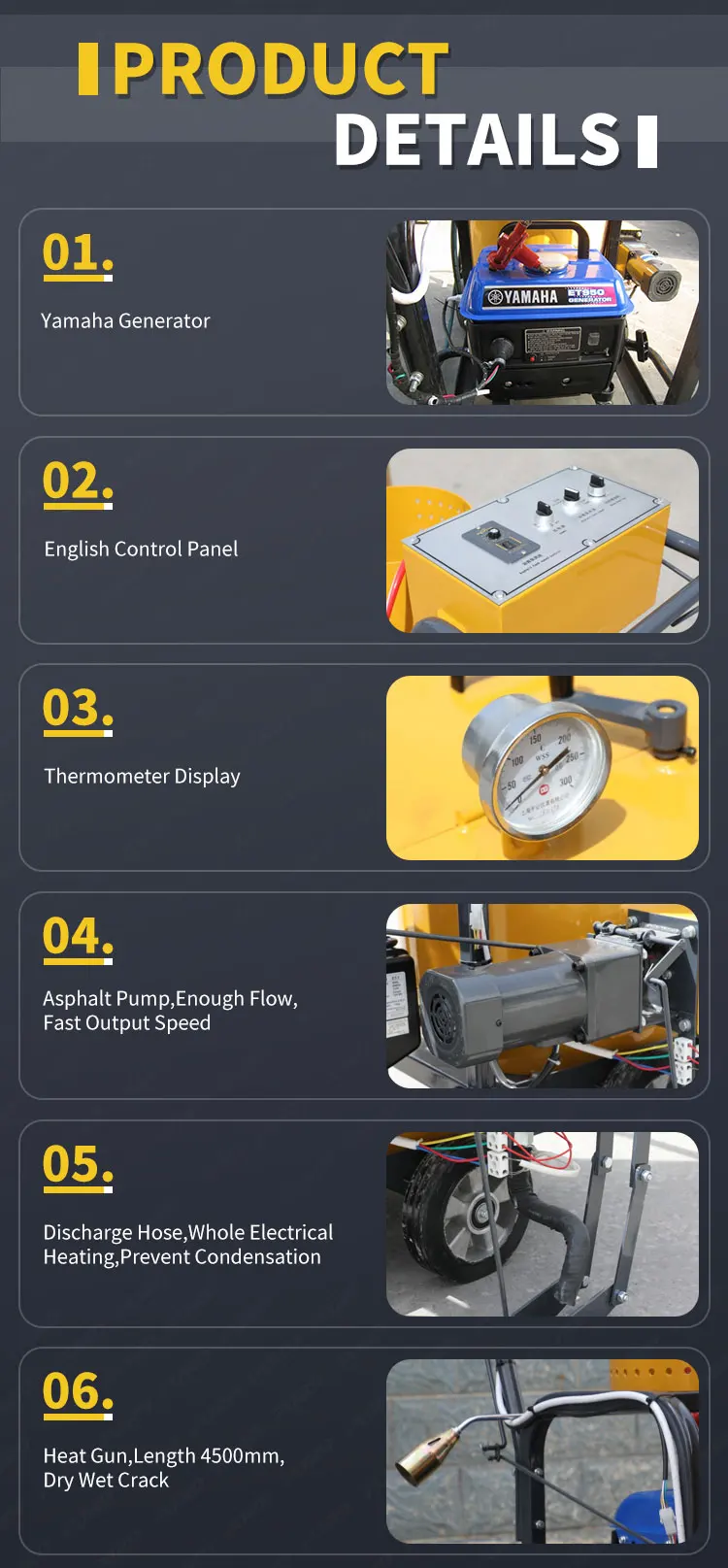 60L Asphalt Crack Sealing Machine Pavement pothole filler Asphalt glue ...