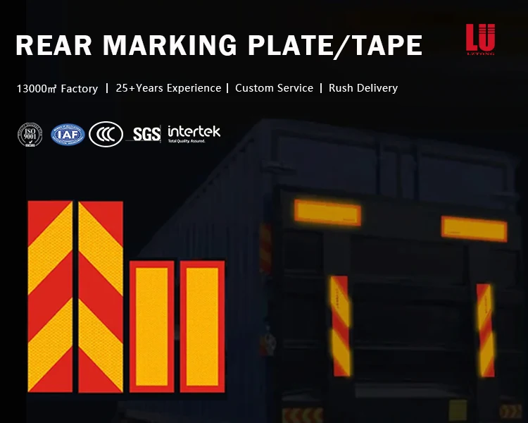 High Visibility Reflective Plates for Heavy Vehicle Trailers