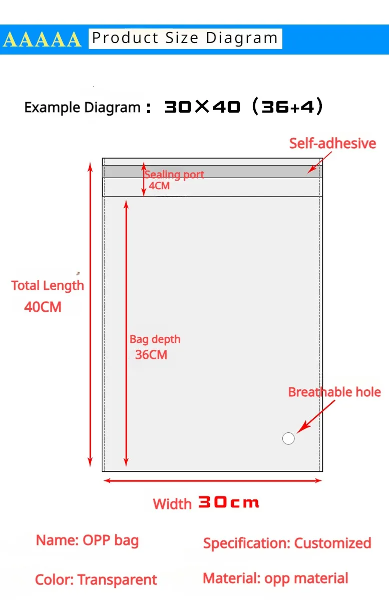 Self-adhesive Pe Self-adhesive Bag Can Print Logo Opp Bag Transparent ...