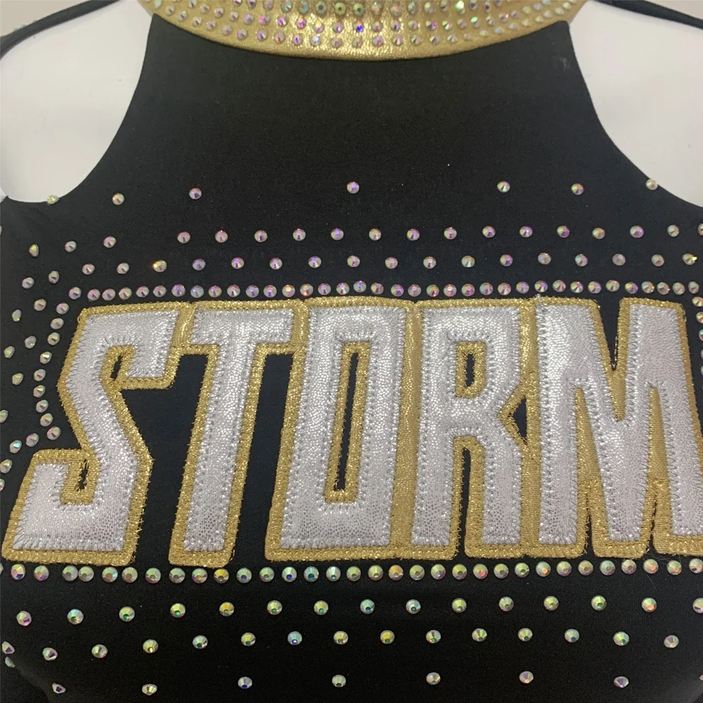 Cheer Cheerleading Uniforms Rhinestone Custom Kids Cheerleader - Buy ...
