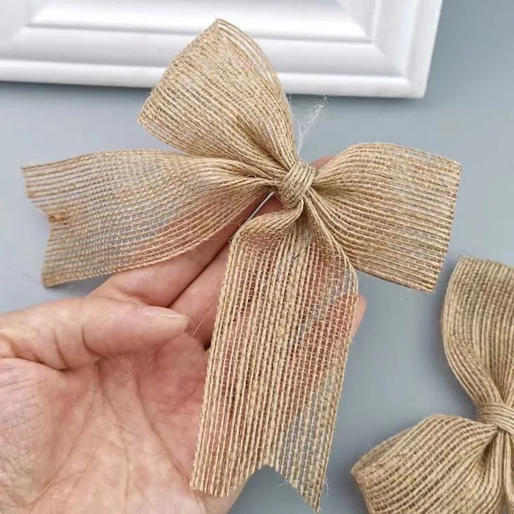 Natural Jute Ribbon Bow Crafts Diy Vintage Jute Burlap Fabric Gift Wrap ...
