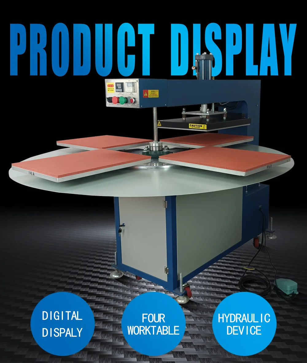 Heat Press Hydraulic 4 Station Automatic Rotating Table Heat Press ...
