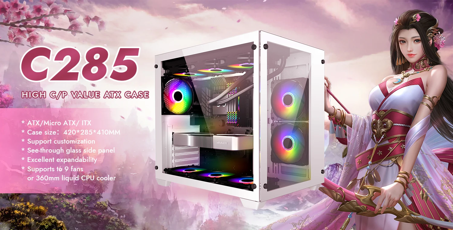 C285 EATX Cases - Stylish & Durable Gaming Computer Cabinets