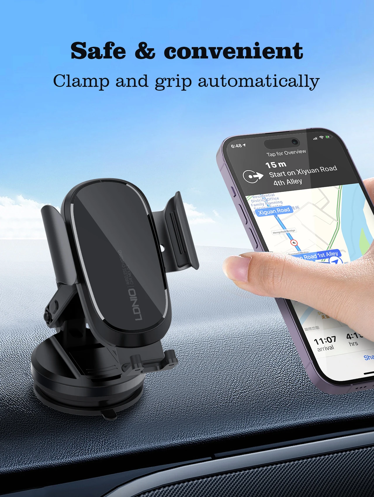 LDNIO 360 Degree 2 in 1 Universal Air Vent Bike Dashboard Mount