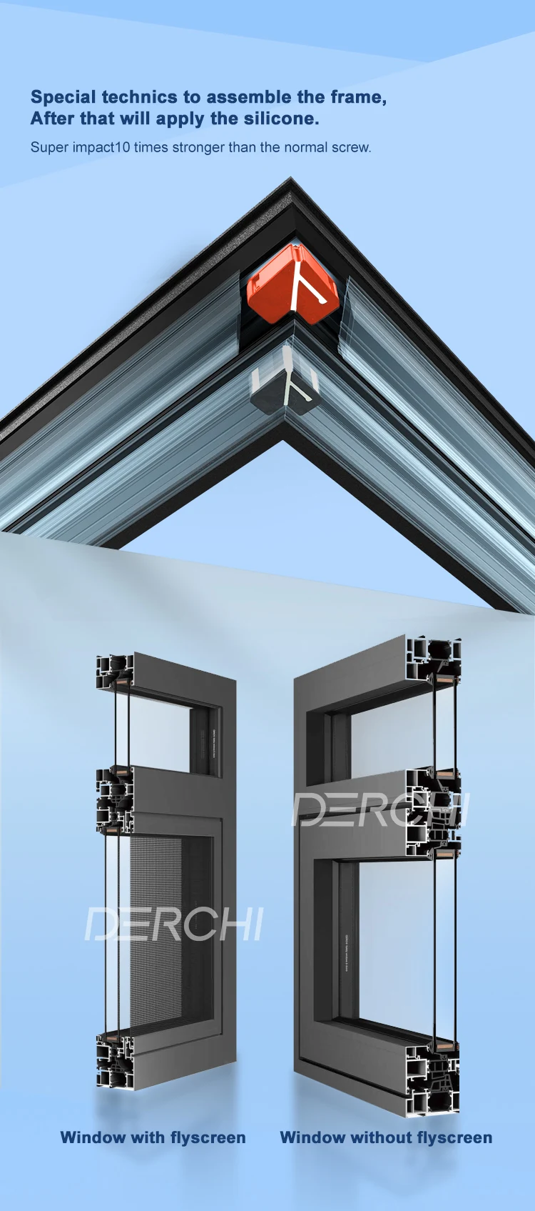 Hurricane Proof Impact Picture Windows Double Glazed Aluminium Large ...