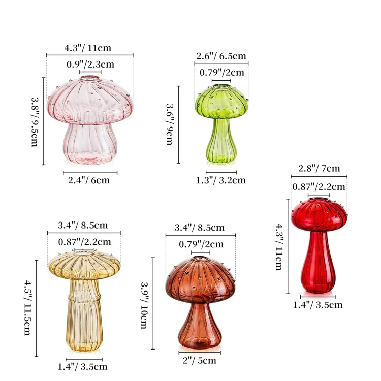 Mushroom Glass Lovely Transparent Vase Crafts Scandinavian Crystal Vase ... Mushroom Glass Lovely Transparent Vase Crafts Scandinavian Crystal Vase ...