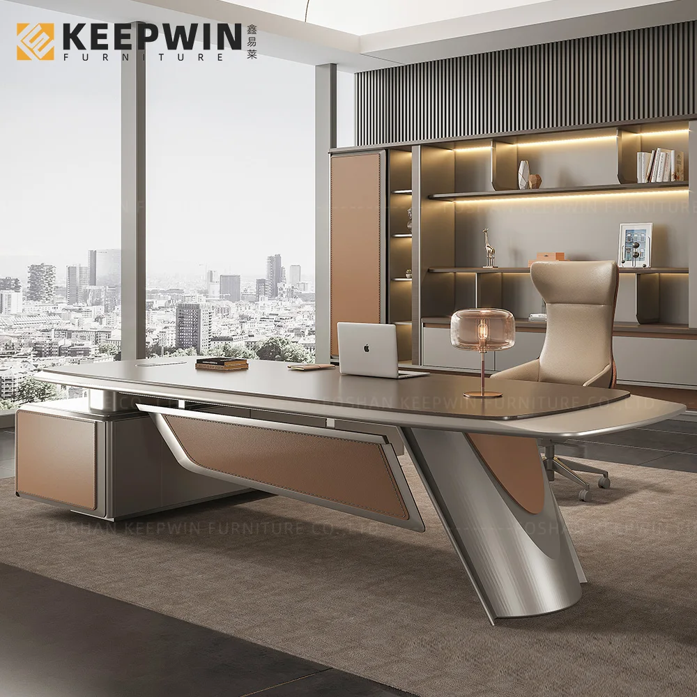 Luxury CEO Office Desk Director Office Table Modern Design Brown ...