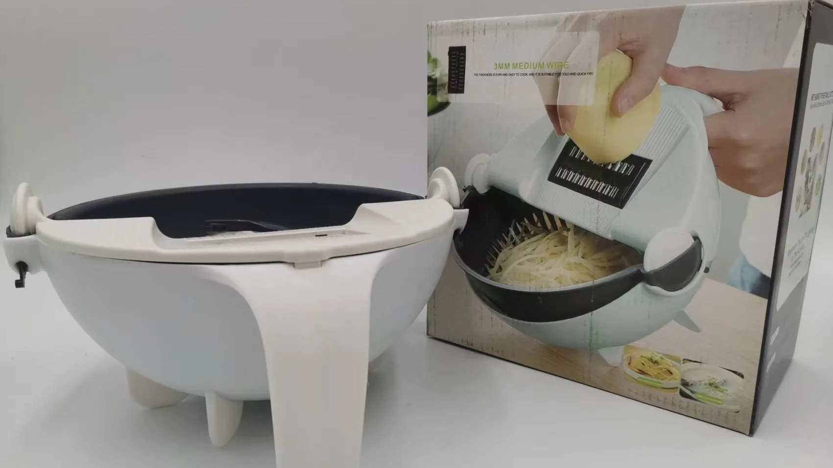 High Capacity Fruit & Vegetable Tools Food Chopper Slicer Rotate 9 In 1 ...