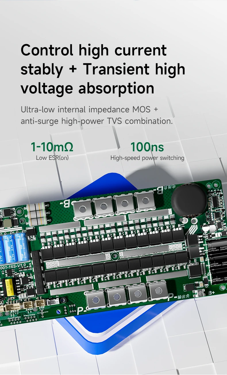 TDT 3A Active Balancer Smart BMS for 16S Lifepo4 Battery Pack