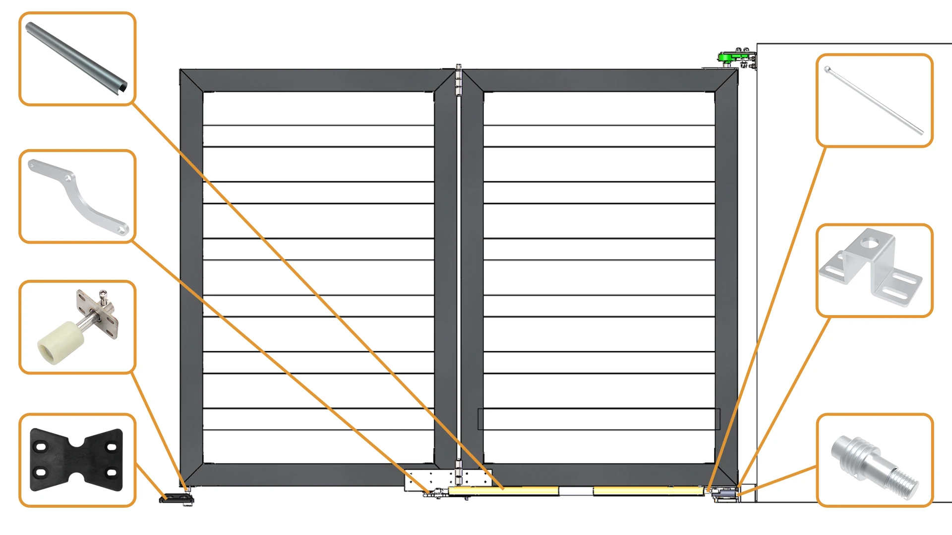 Heavy Duty BI-FOLDING SWING GATE WING GATE HARDWARE BI-FOLDING SWING ...