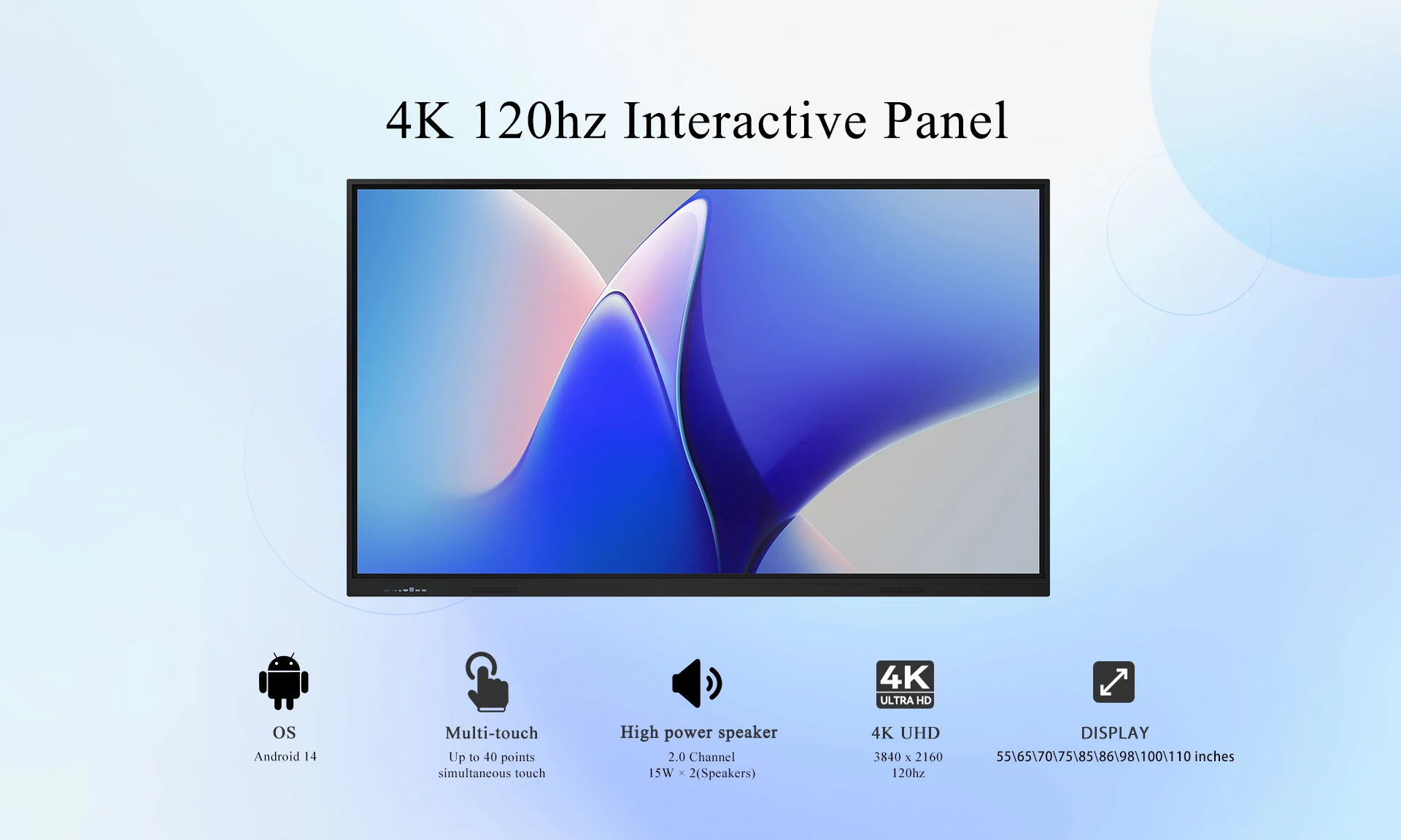 INGSCREEN 100" Interactive LCD Display for Meetings & Classrooms