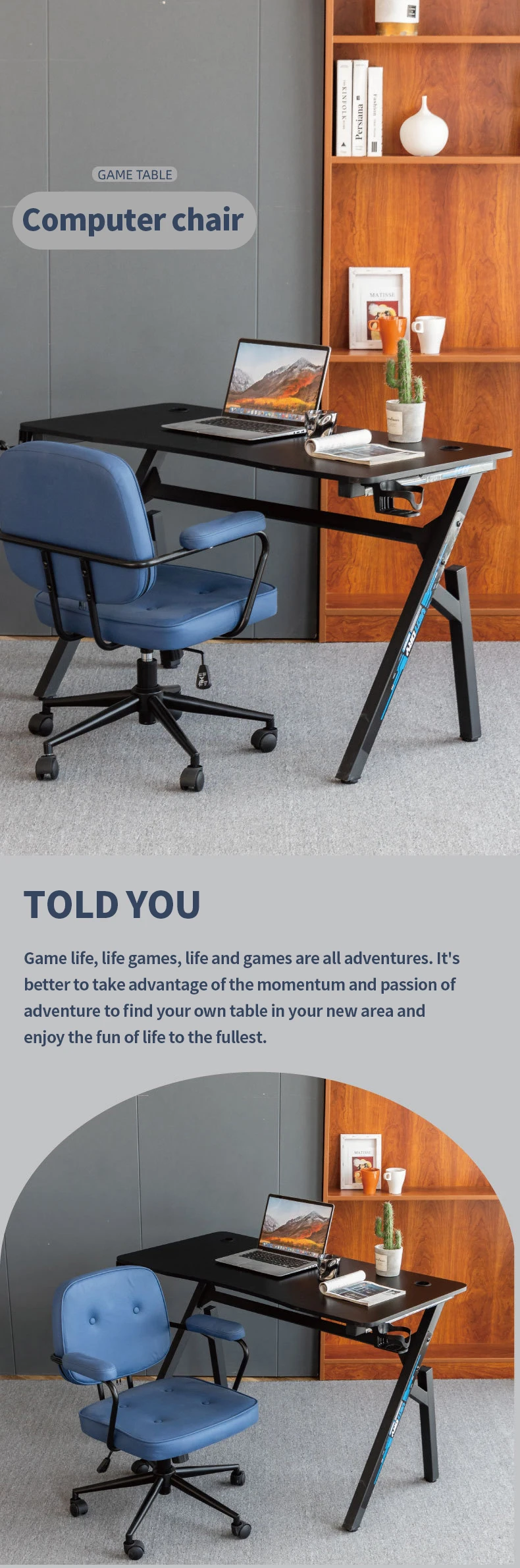 Modern Colorful Armor Computer Desk Convertible Modular Design with ...