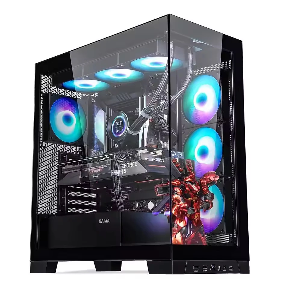 SAMA Gaming PC Case Computer Mid Tower ATX Case Back Plug Motherboard ...