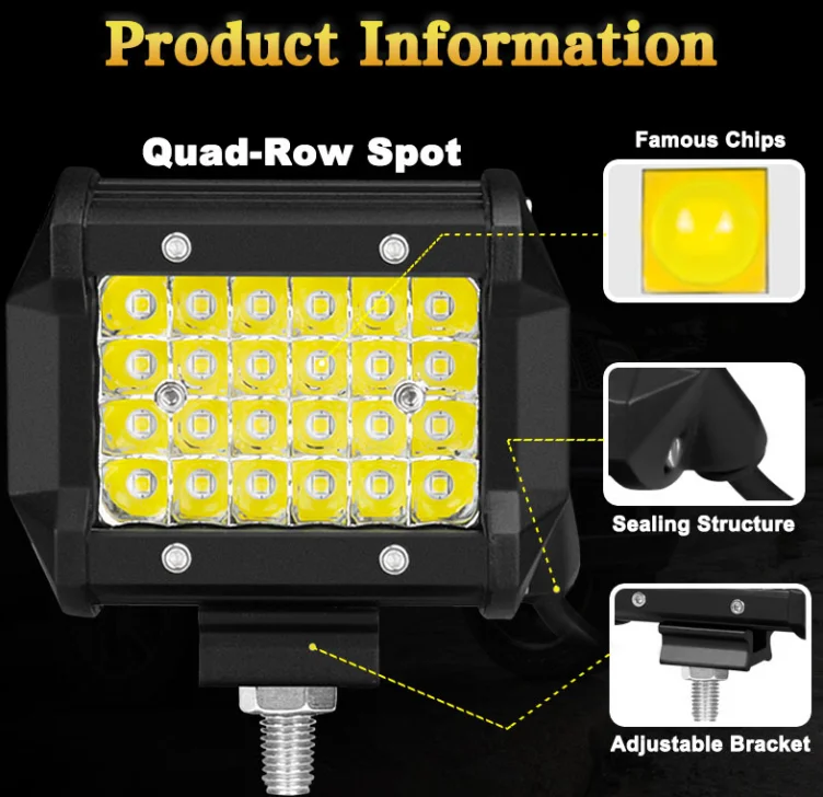 4 Inch Led Work Light Bar Flood Spot Combo Beam 9v-60v Truck Led Extra ...