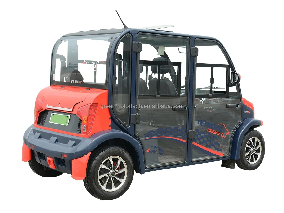 Electric Car 4 Seats Closed Resort Shuttle Bus Golf Carts With Air ...