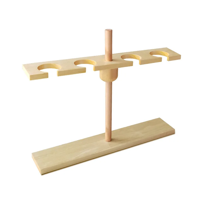 4 Holes Wooden Funnel Stand Adjustable Height Wooden Funnel Holder ...