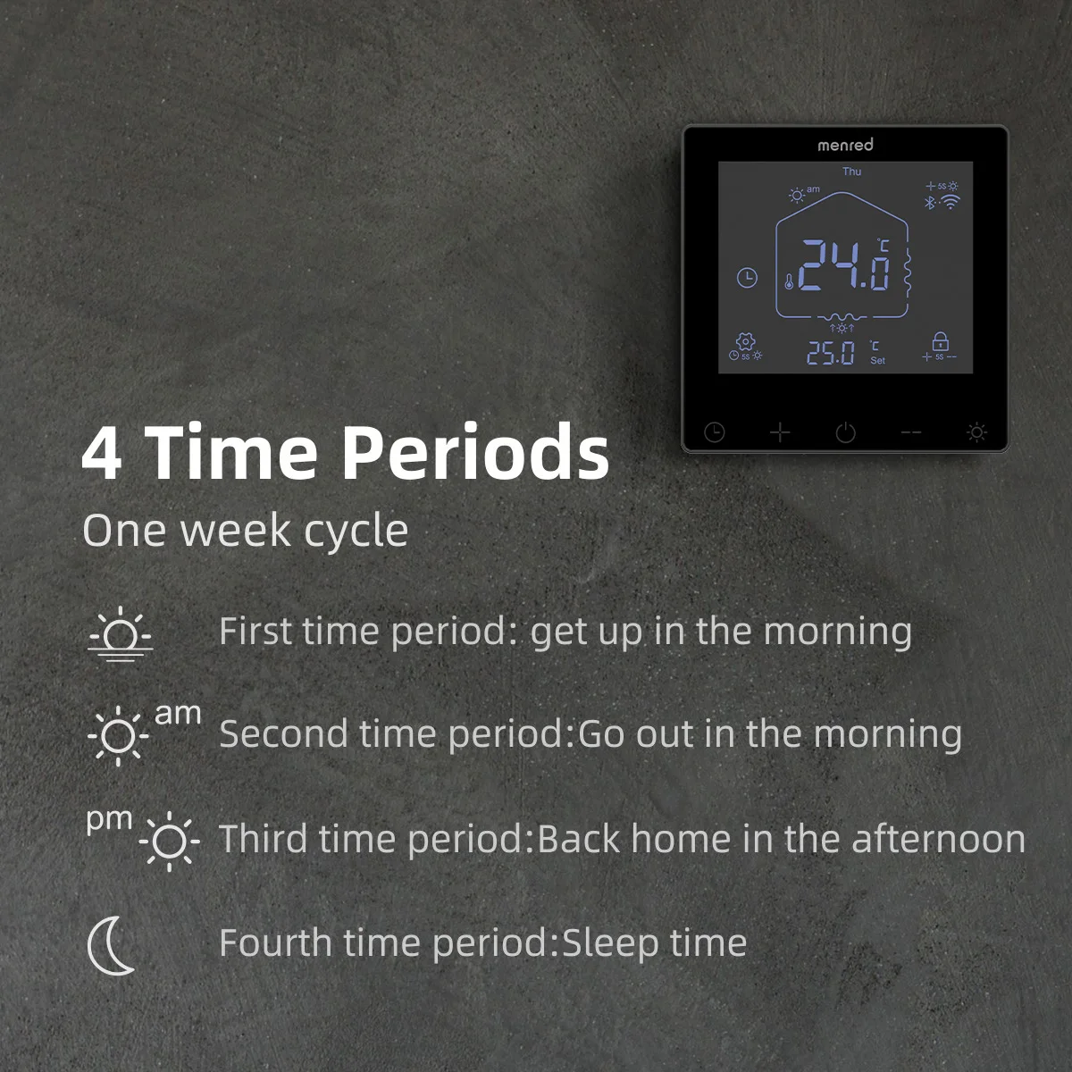 Modbus Programmable Digital Touch Screen Thermostat Heating Electric ...