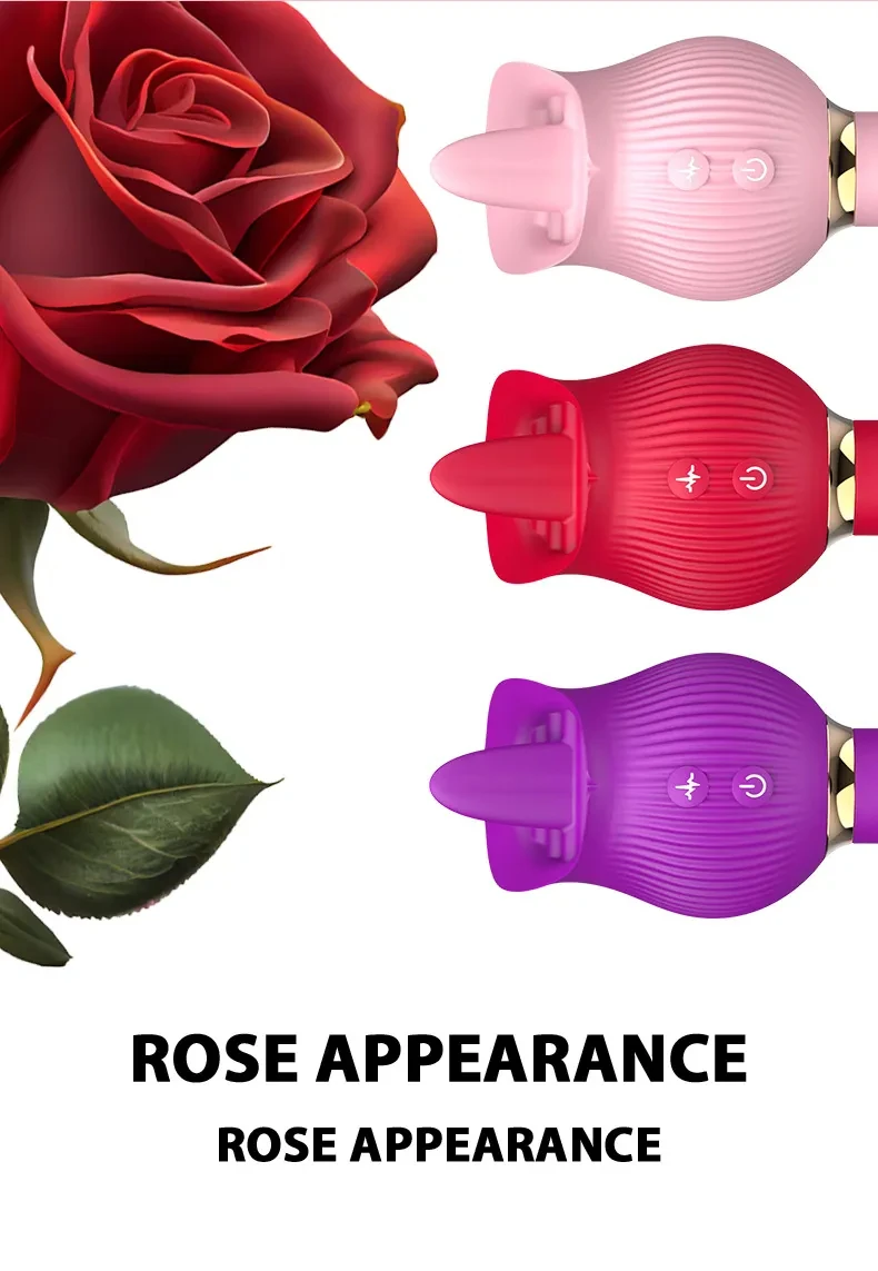 2-in-1 Female Tongue Licking Vibrator G-spot Thrusting Vibrating Dildo ...