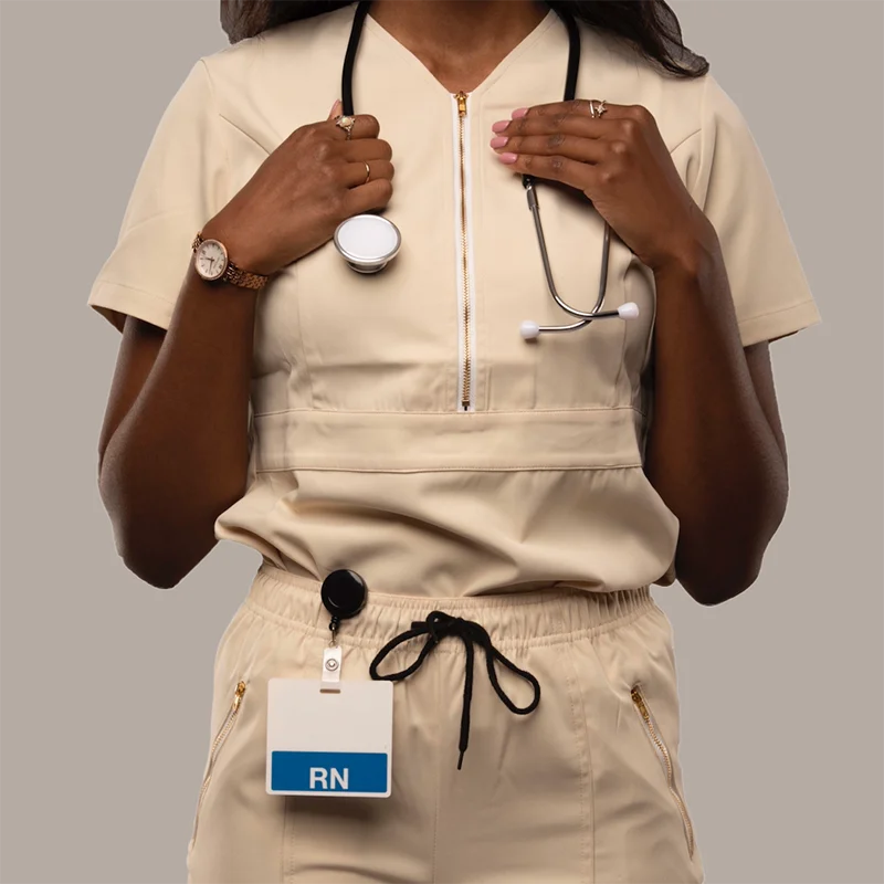Factory Women Scrubs Uniforms Sets Polyester Spandex Plus Size Jogger