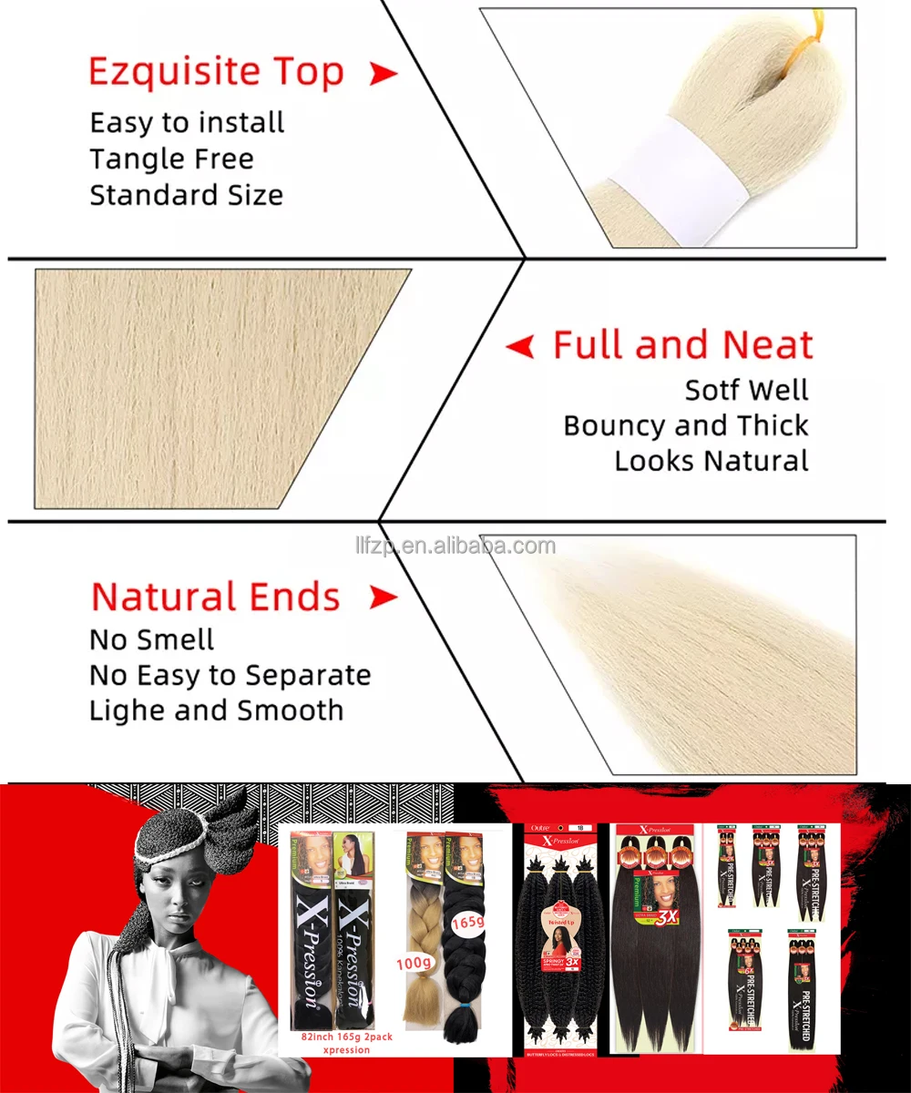 New Color Pre Stretched Ez Braids X Pression Synthetic 52inch Pre ...