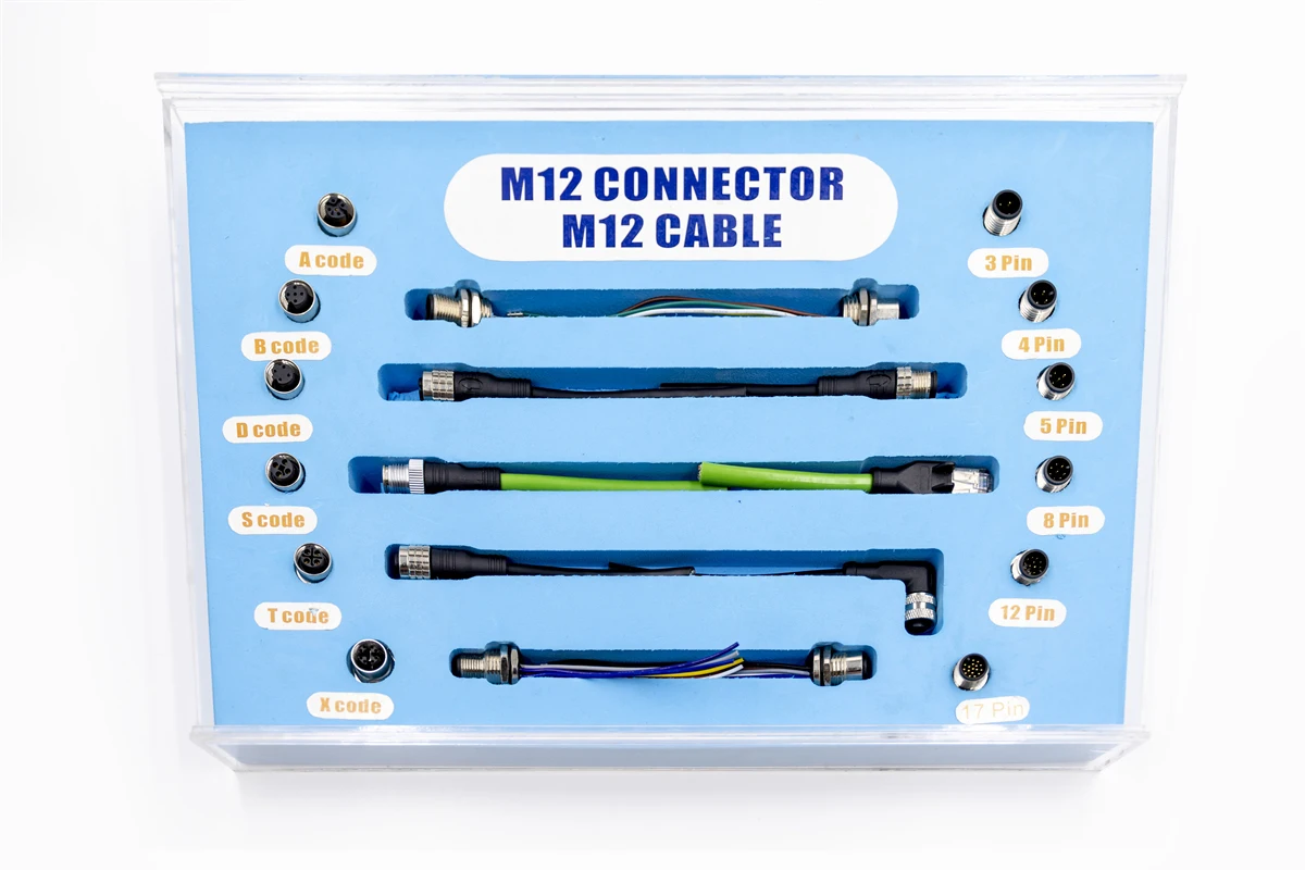 M8 M12 Circular Connector Cable, IP67 Waterproof 2-12 Pin Male Female ...