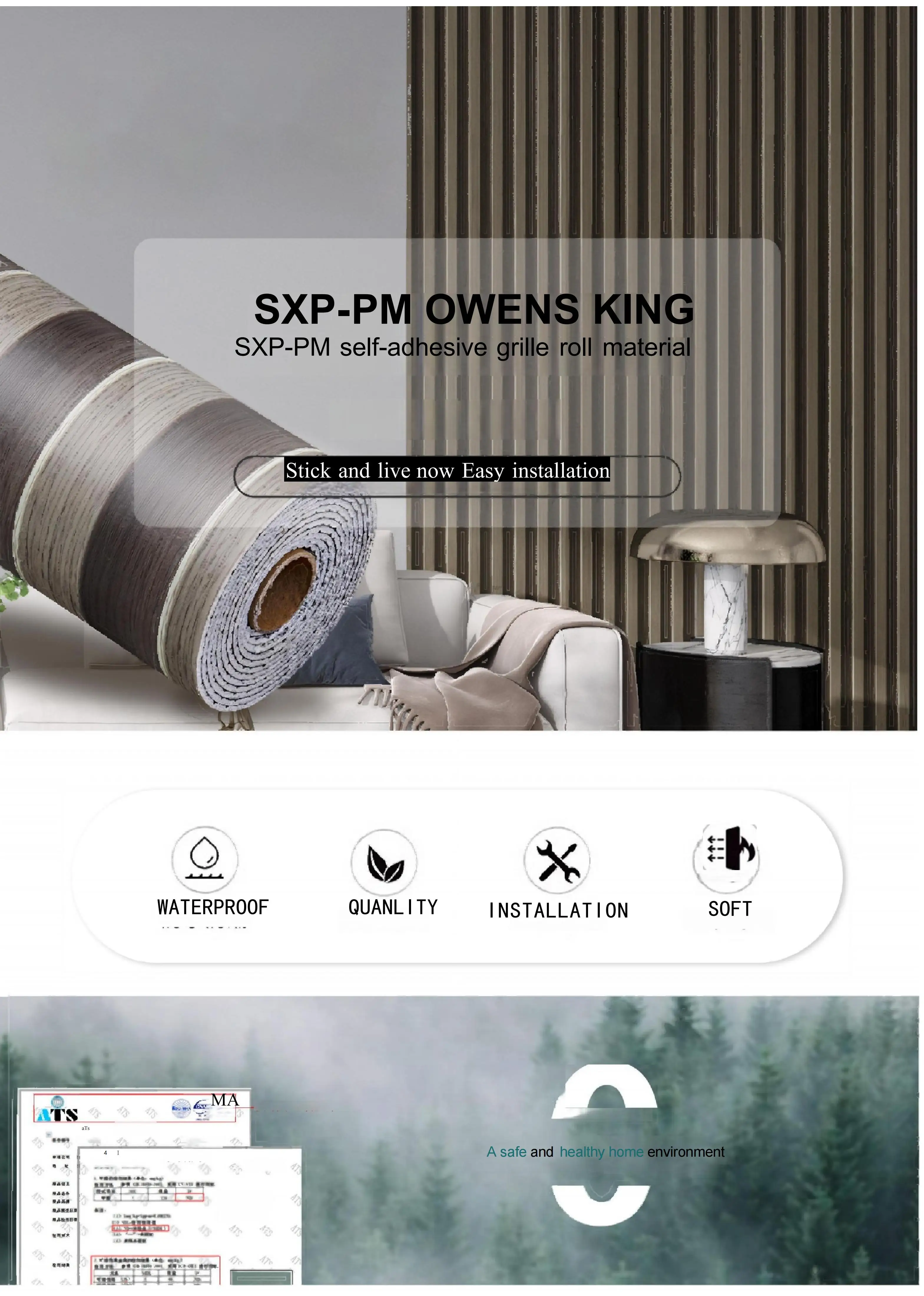 Owensking SXP Self-Adhesive PVC XPE Foam Wallpaper 3D Wall Sticker for Bedroom Living Room ...