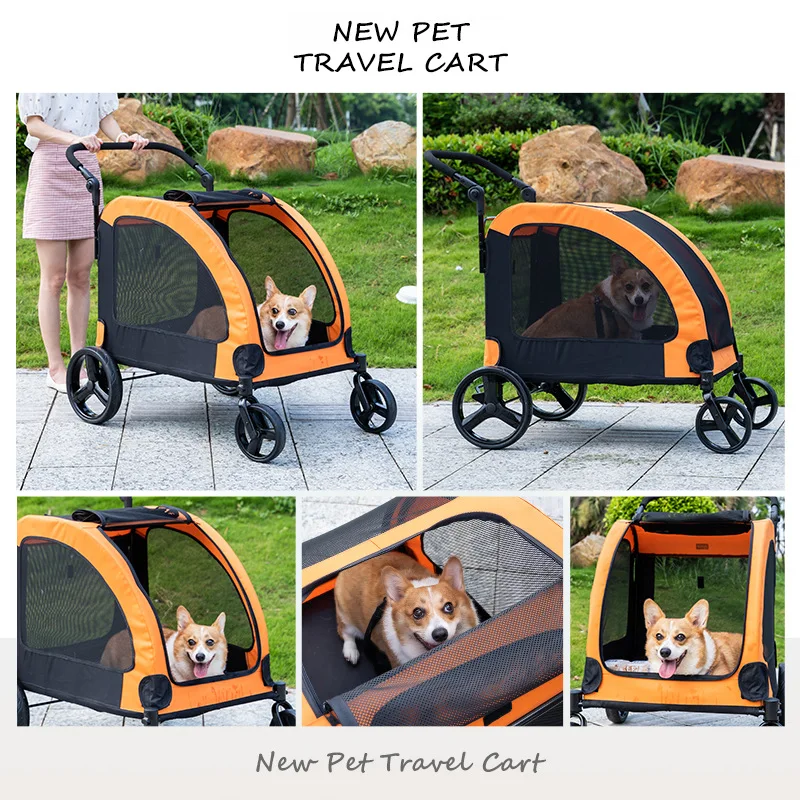 Multifunctional Pet Cart for Outdoor Travel - Durable & Portable