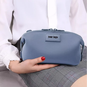 Custom Logo Zipper Cosmetic Purse Case Pouch Travel Toiletry Organizer Neoprene Makeup Bag - Buy ...