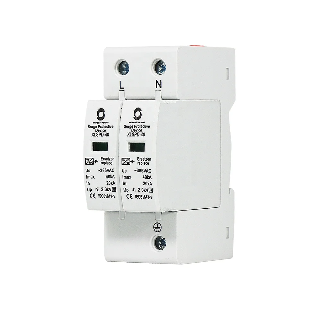 Ce Xlspd-40 20ka-40ka Uc Ac 220v 275v 385v 2p Single Phase Surge ...