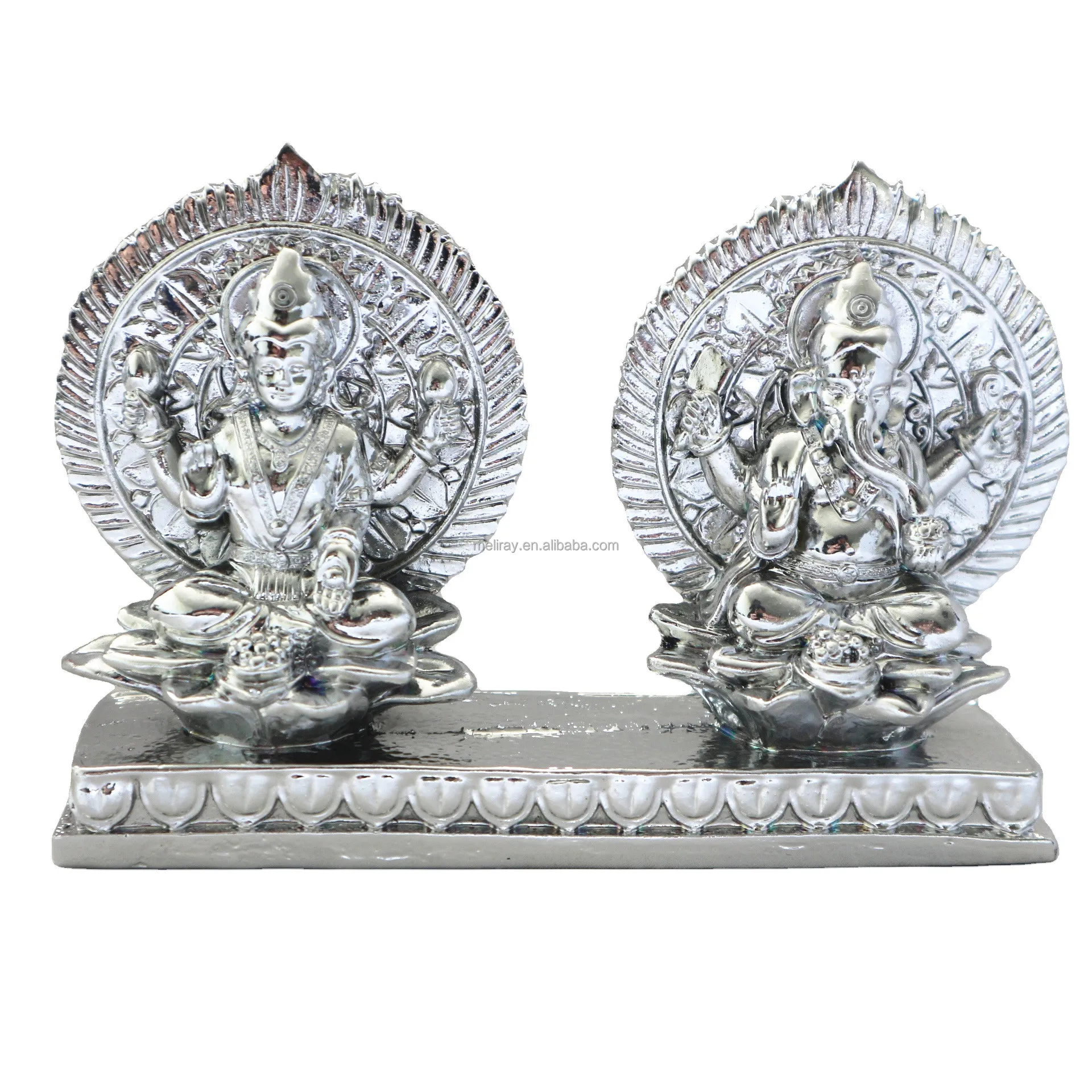 Resin Silver Coating Hindu Lord Ganesha Statue For Car Dashboard Statue ...
