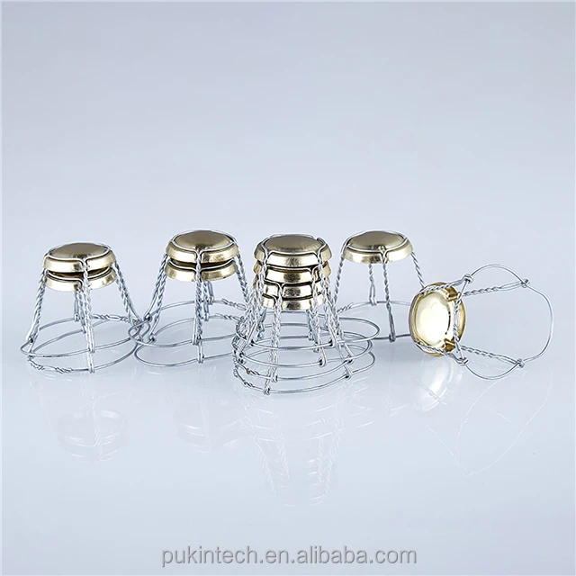 Full Set Stainless Steel champagne Stopper Wire Hood with Plastic Cork and champagne Foil ...