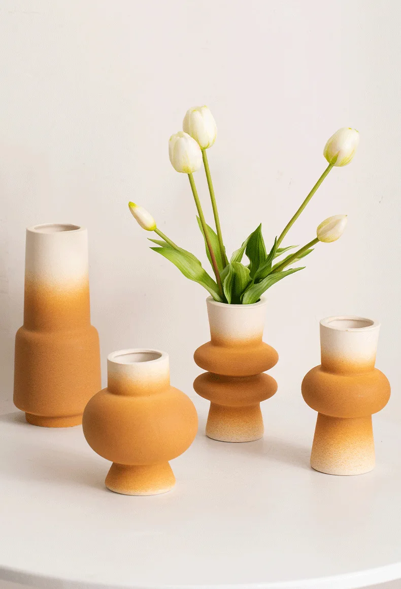 Hotsale Custom Logo Modern Desktop Gradientceramic Flower Vase ...