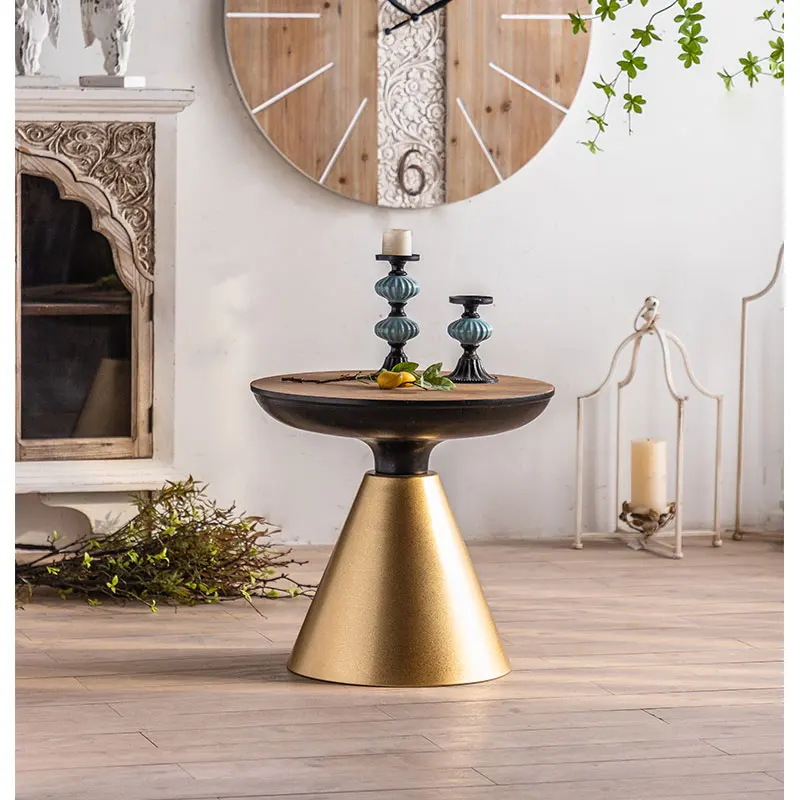 Modern Luxury Gold Tea Table Small Round Mdf Side Table Bedroom ...
