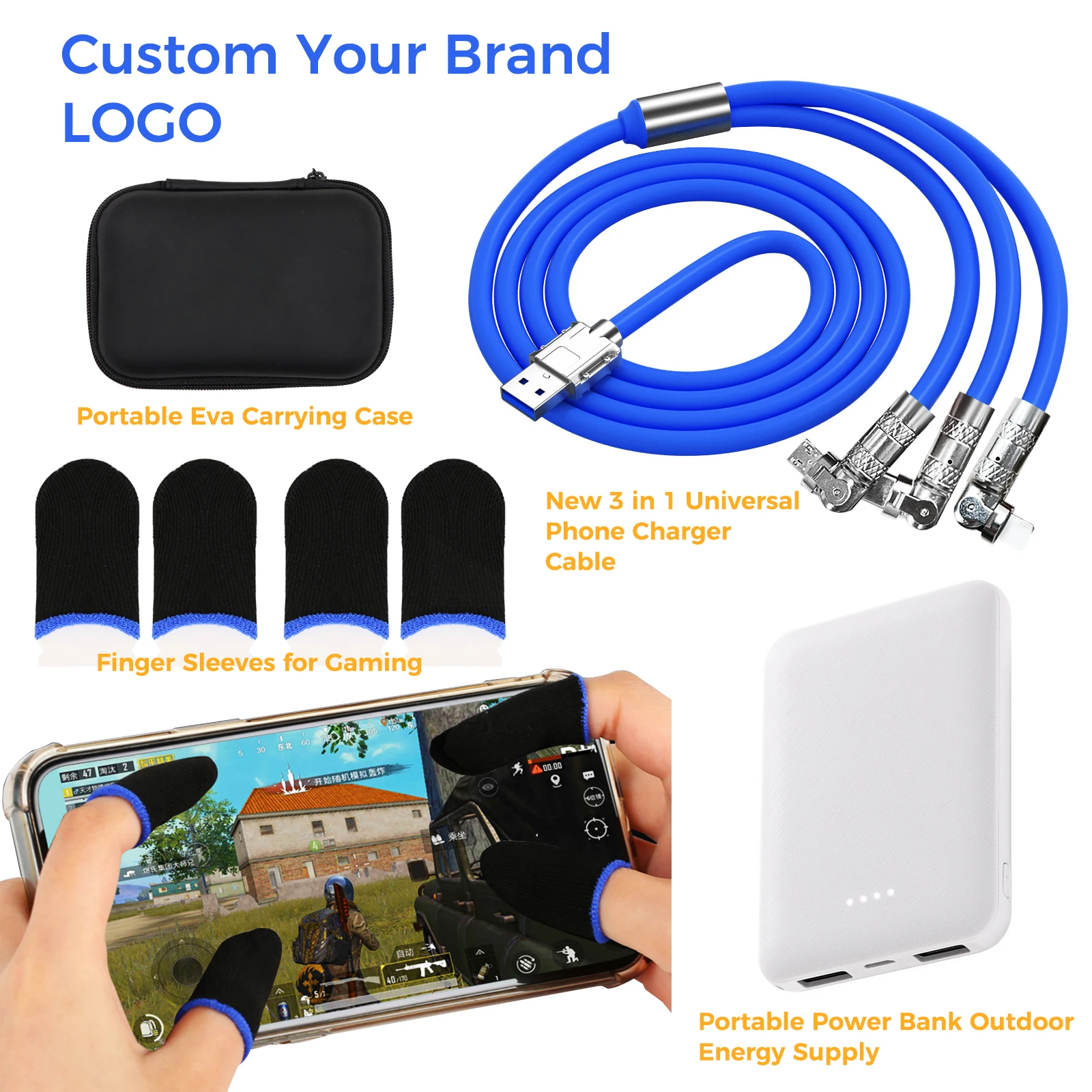 Customized Corporate Gift Set Fast Charging Usb Wall Charger 3 In 1 Usb ...