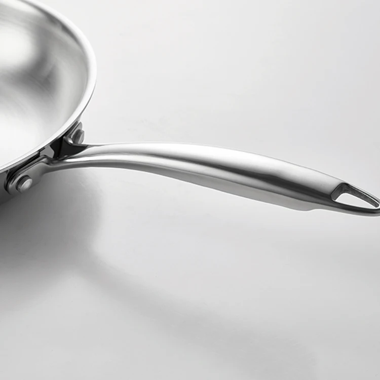 Factory Thickened 3 Layers Stainless Steel Frying Pan With Lid Non ...