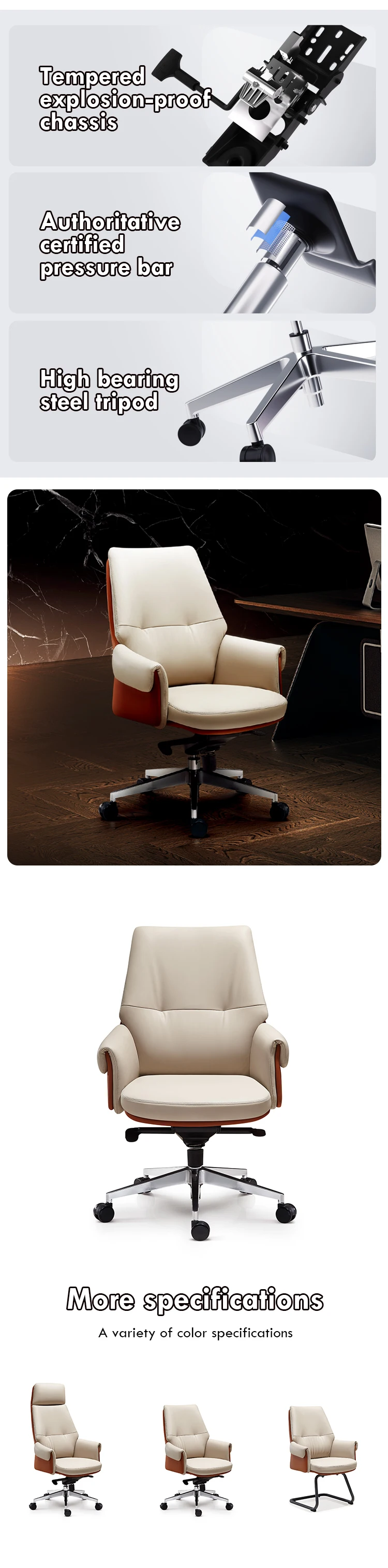 Customized Modern Ergonomic Luxury Leather Office Chair High Back ...
