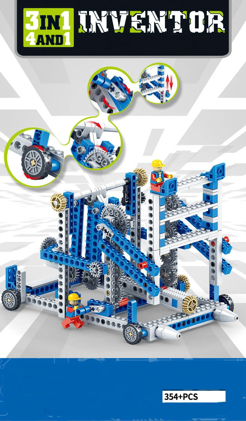 3 in 1 Mechanical Gear Technical Building Blocks for STEM