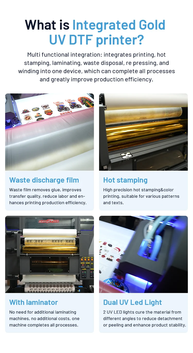 Alibaba.com: Integrated Gold 60cm UV DTF Printer, 16oz Cup Wraps, UV Transfers Sticker Film ...