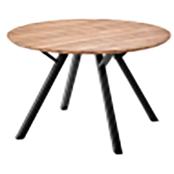 Modern Home Luxury Solid Oak Wood Top With Metal Base Channel Round ...