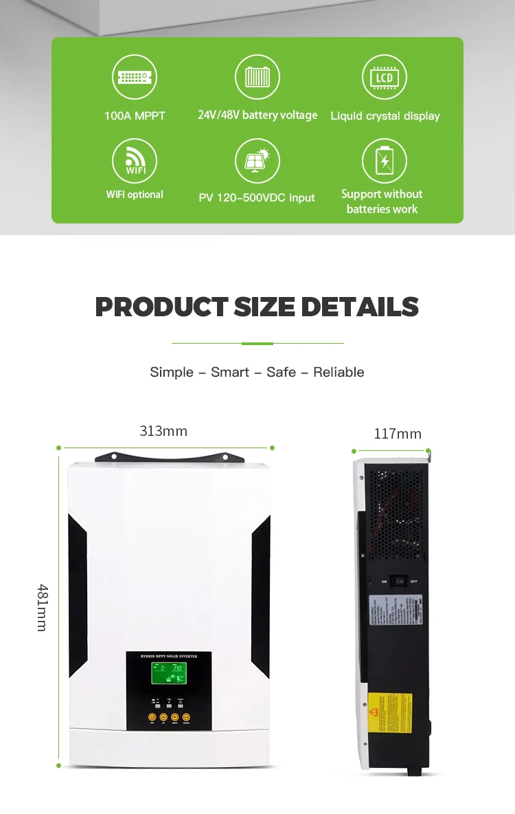 Felicity Solar Inverter Ybrid Inverter 5kw 5kva 48v Off Grid Built-in Solar Mppt Charge ...