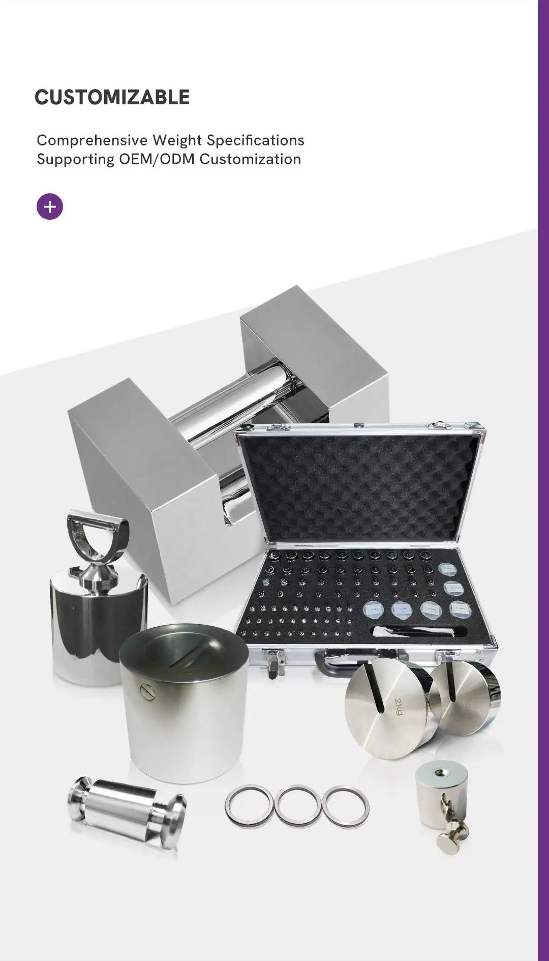 E1 E2 F1 F2 M1 Class Standard Calibration Weight Set, Full Stainless ...