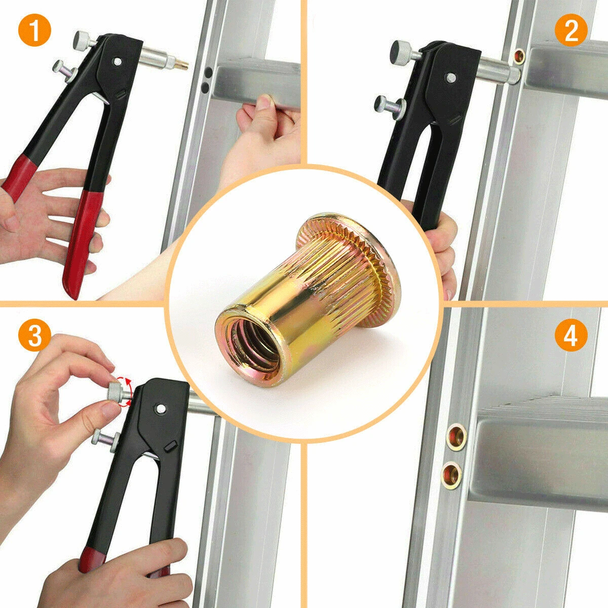 Stainless Steel Flat Head Female Rivet Nut Knurled CSK Rivnut Knurling ...